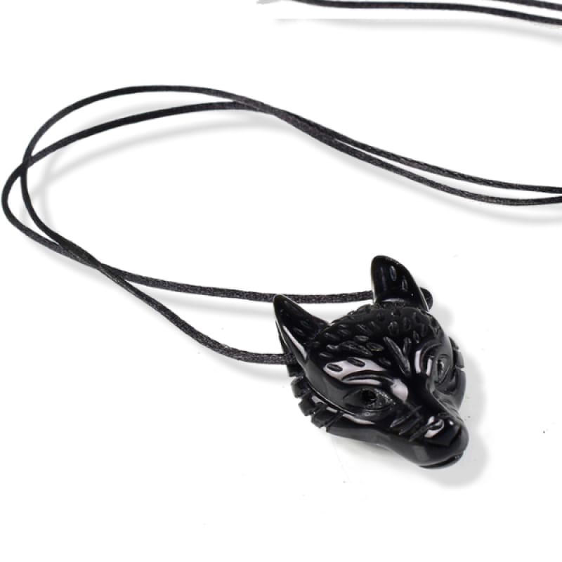 Black Obsidian Wolf Pendant | Wolf Stuff
