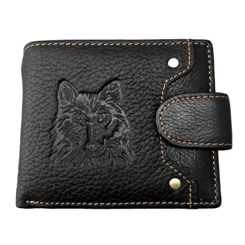 Mens leather wolf wallet | Wolf Stuff