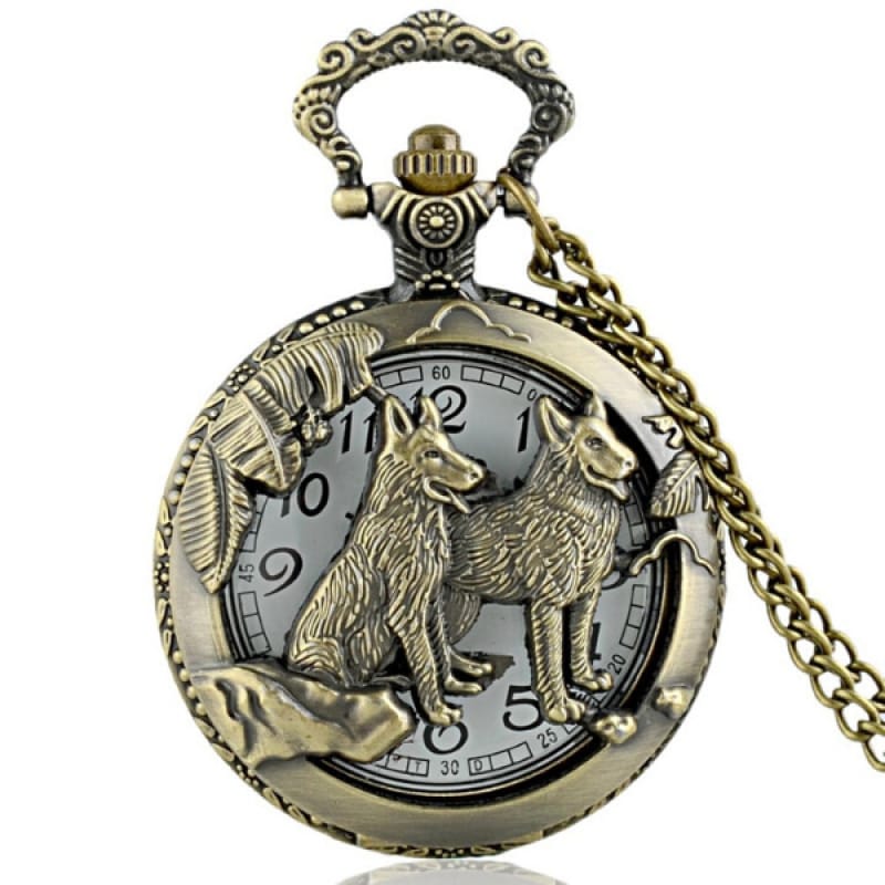 Pocket Watch Wolf Design | Wolf Stuff