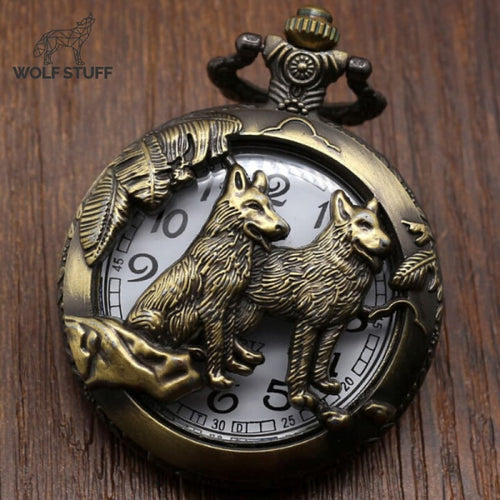 Pocket Watch Wolf Design | Wolf Stuff