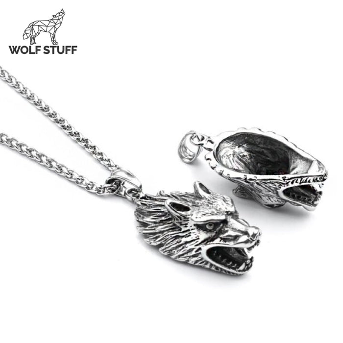 Silver Wolf Pendant Necklace | Wolf Stuff