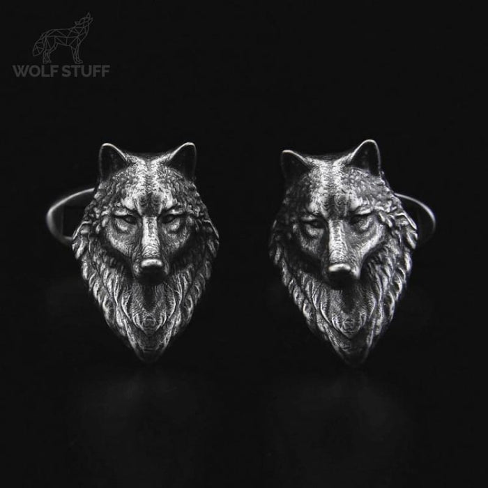 Sterling Silver Wolf Cufflinks | Wolf Stuff